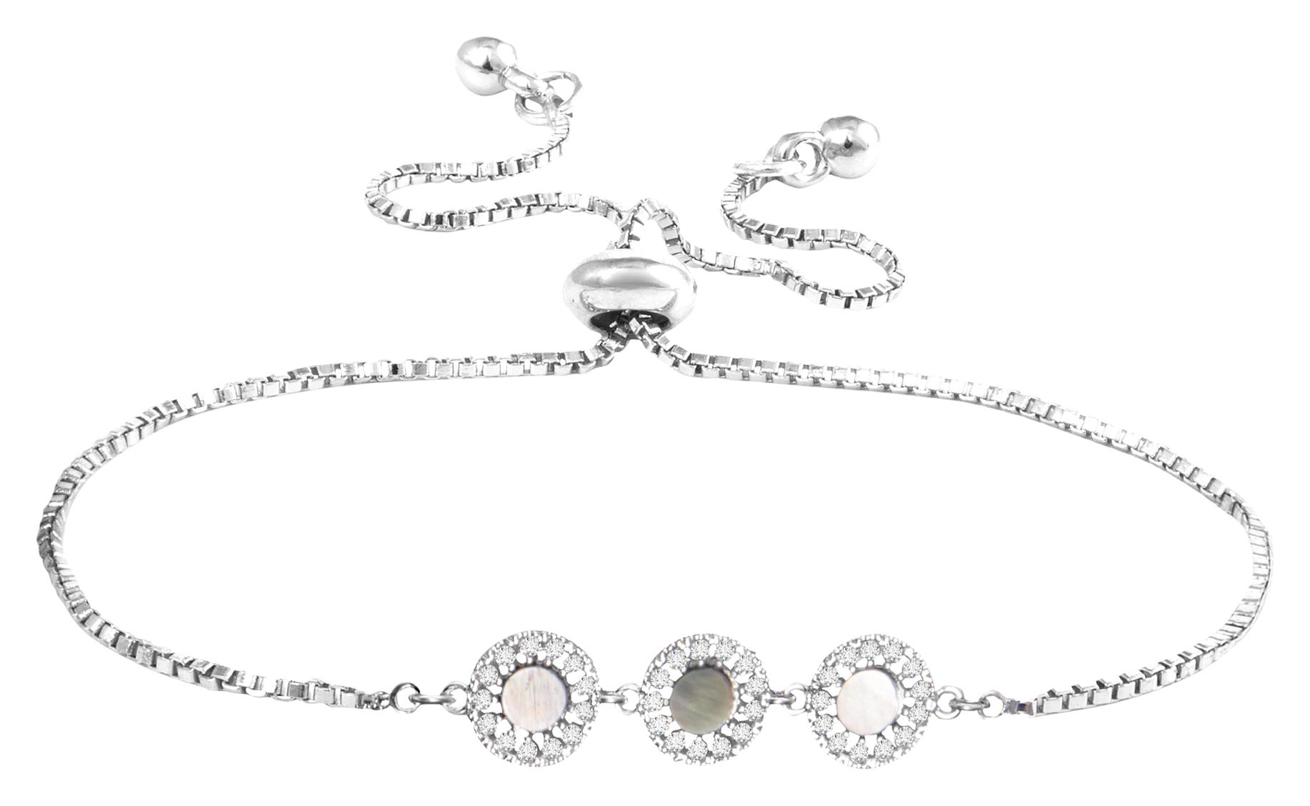 Amanda Blu Cubic Zirconia and Gray Mother of Pearl Disc Bracelet | Cabela's